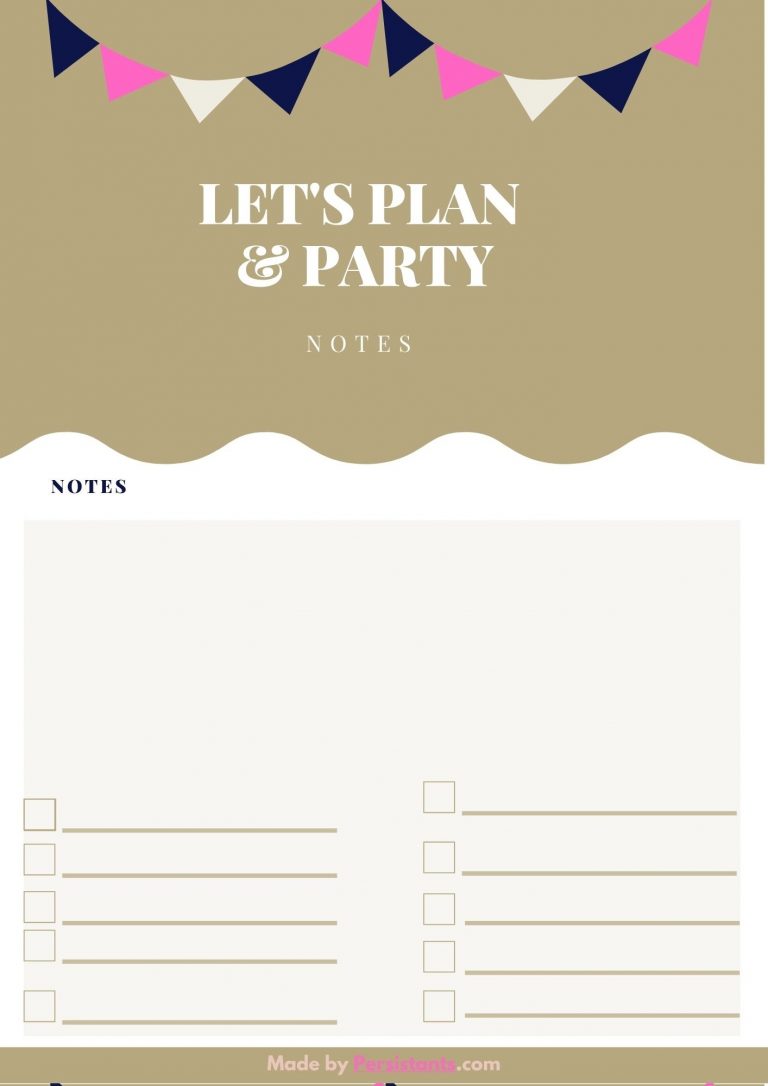 Party Planner Printable Binder - Persistants